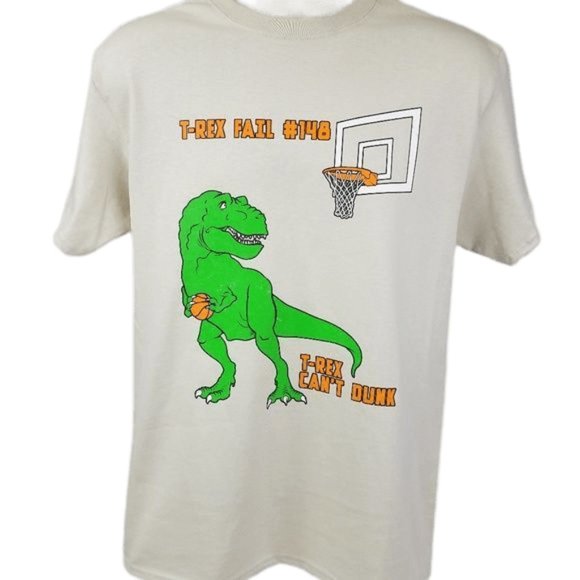 Tops | Trex Fail 148 Trex Cant Dunk Funny Dinosaur Basketball Graphic ...